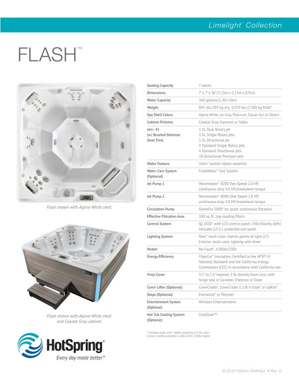 Hot Spring Flash - 7 Person Hot Tub - Hot Tub In Stock