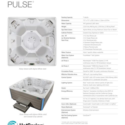Hot Spring Pulse - 7 Person Hot Tub - In Stock - Healthmate Hot Tubs