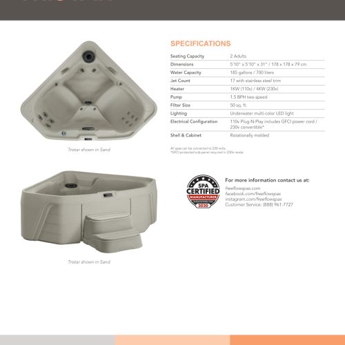 FreeFlow -TriStar Available NOW - Healthmate Hot Tubs