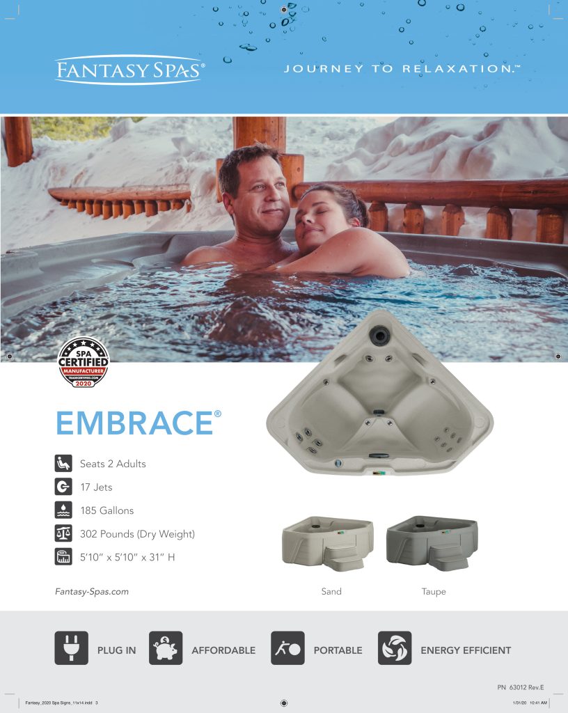 Fantasy Embrace - 2 Person Hot Tub - Plug N Play - Hot Tub In Stock