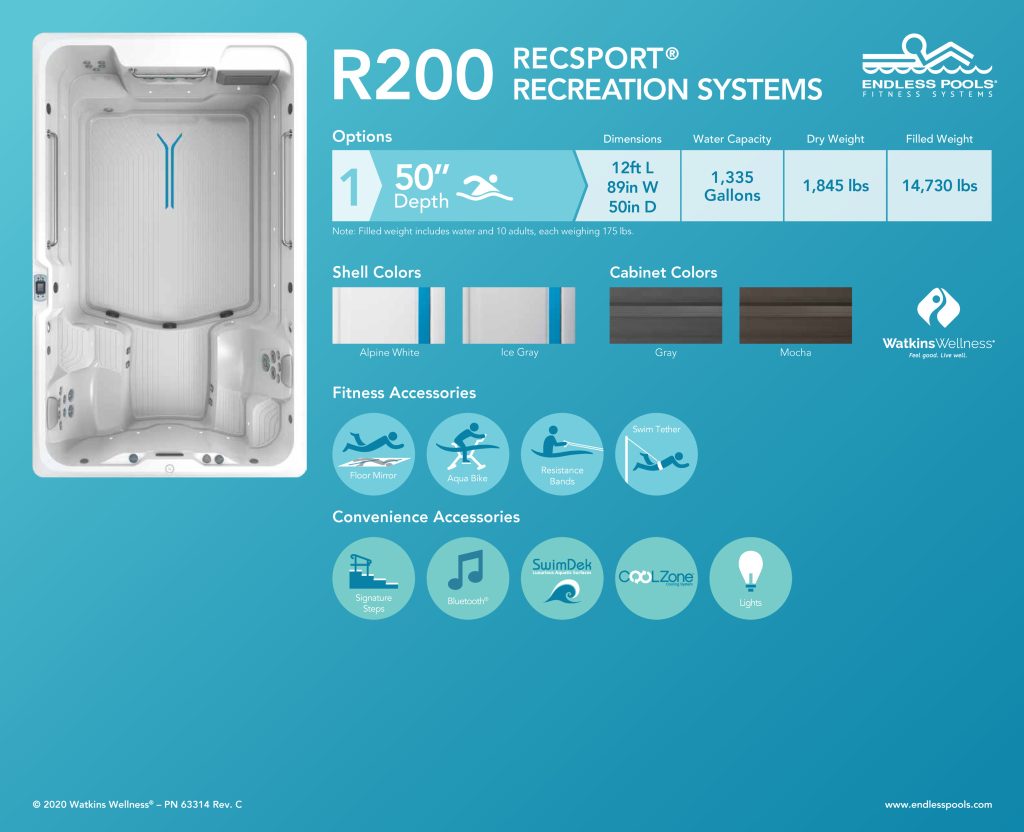 Endless Pools RecSport - R200 Swim Spa In Stock - Healthmate Hot Tubs