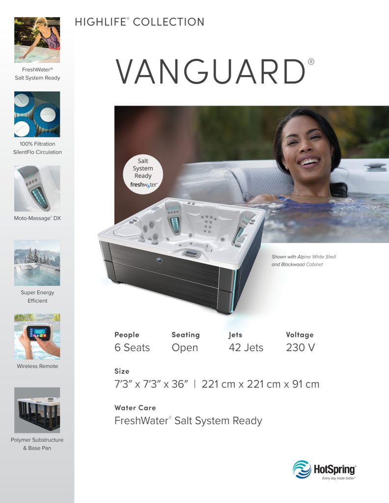 2023 HotSpring Vanguard - 6 Person Hot Tub - SOLD - Healthmate Hot Tubs